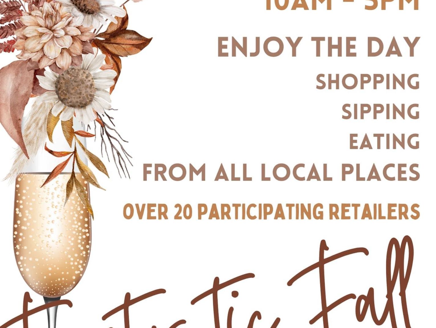 Fall Sip and Shop Sept. 21