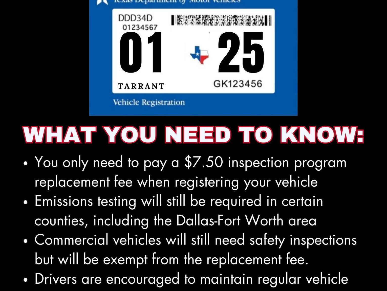Vehicle inspection changes begin